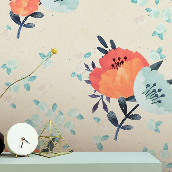 Whimsy Floral Wallpaper - Etsy