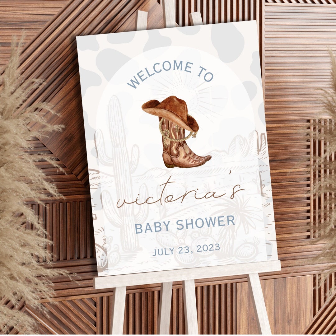 Editable Cowboy Baby Shower Welcome Sign: Rodeo Theme (digital) - Etsy