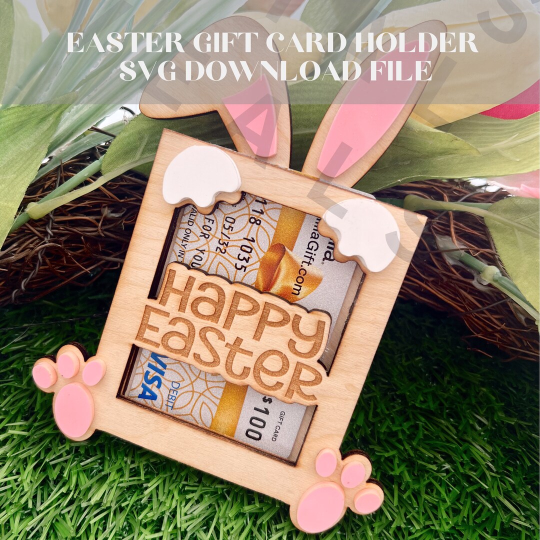 Easter Gift Card Holder SVG File Bunny Gift Card Holder Gift Idea for ...