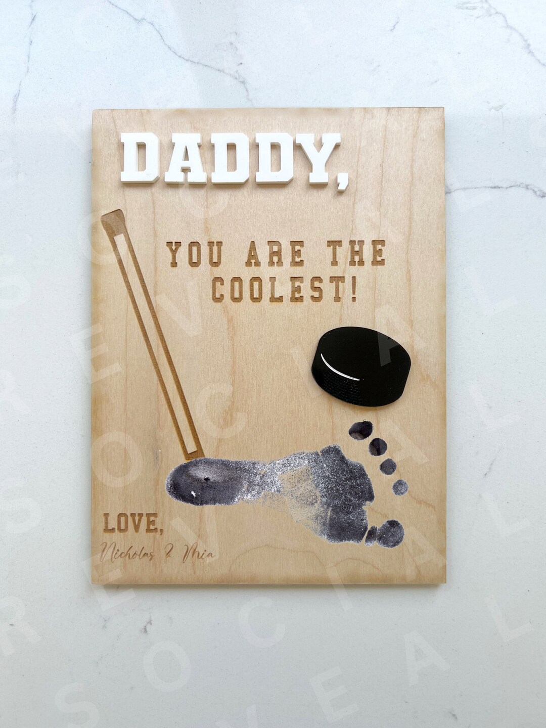 Fathers Day Hockey Handprint SVG Cut File for Glowforge Fathers Day ...