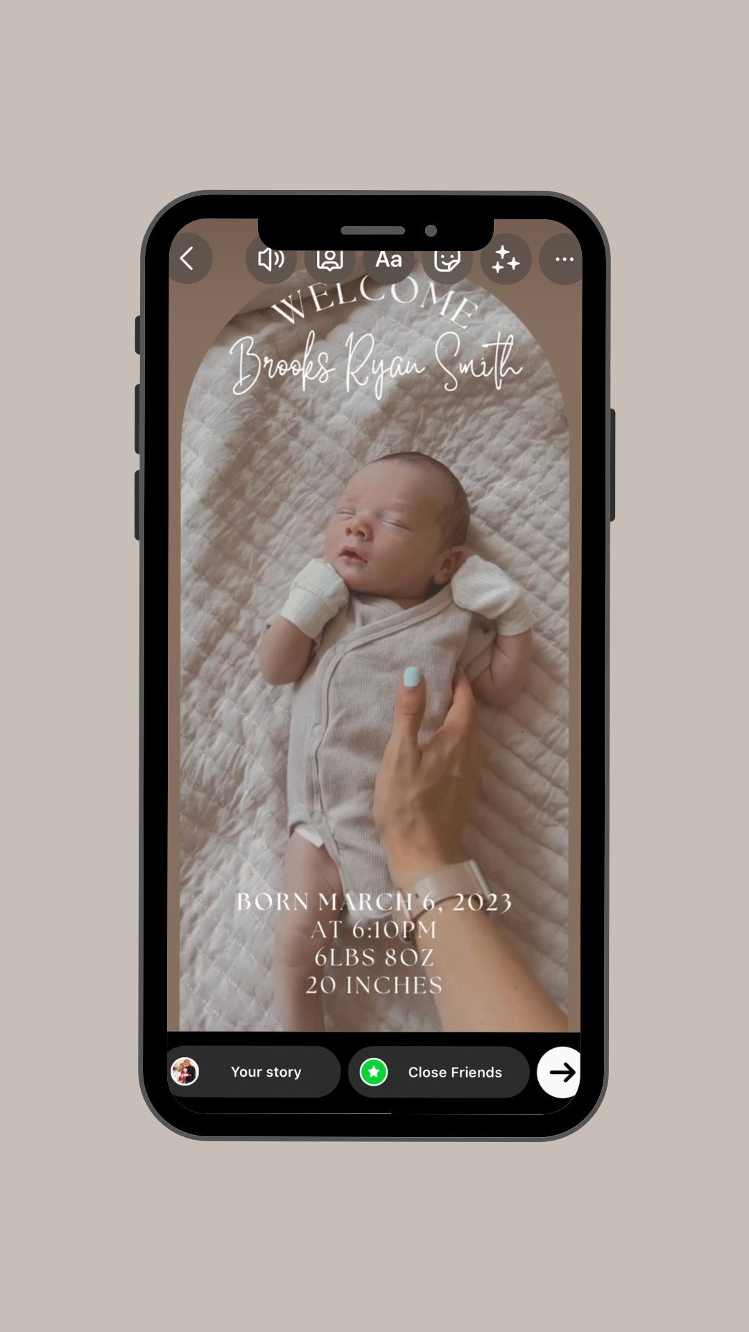 Baby Birth Stat Video Announcement for Instagram (digital File) - Etsy