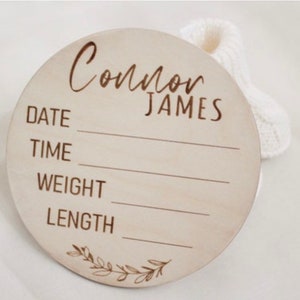 Wood Birth Stat Signs for Birth Announcement of Baby Hospital Stats - Etsy