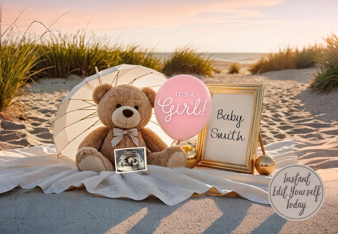 Digital Pregnancy Announcement It's A Girl Announcement for Gender ...