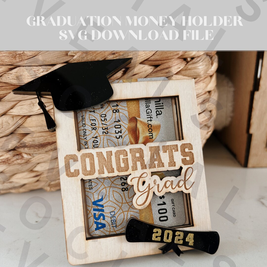 Graduation Gift Card Holder SVG File Grad Gift Card Holder Gift Idea ...
