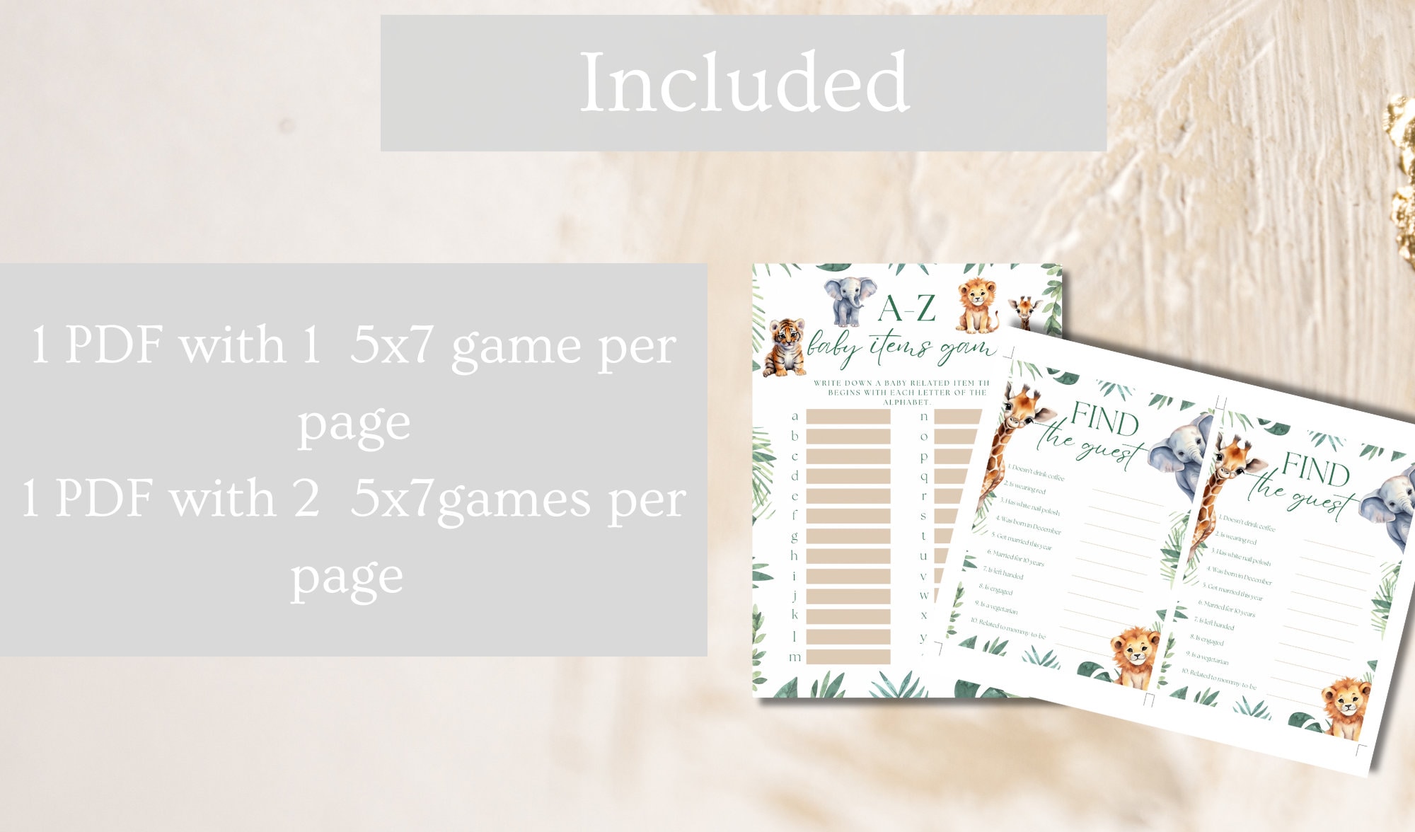 Jungle Baby Shower Games Bundle: Safari Theme (digital Download) - Etsy