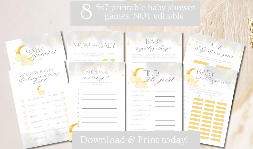Baby Shower Games Bundle: Printable 'it's A Boy' Decor (digital ...