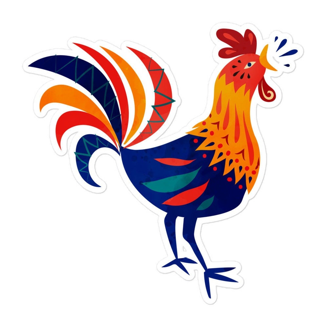 Gorgeous Rooster Sticker Rooster Decor Rooster Feather - Etsy