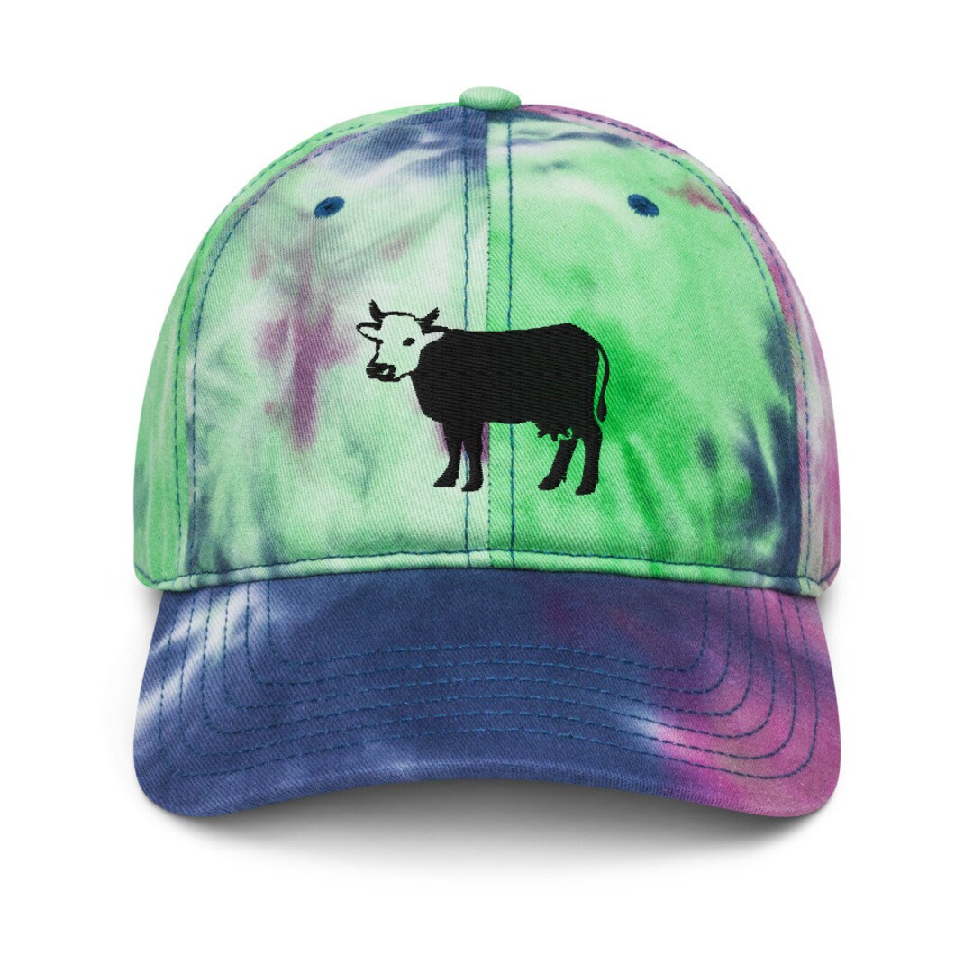 Cow Embroidered Tie Dye Hat, Cow Hat, Cow Gifts, Cow Farmer Hat - Etsy