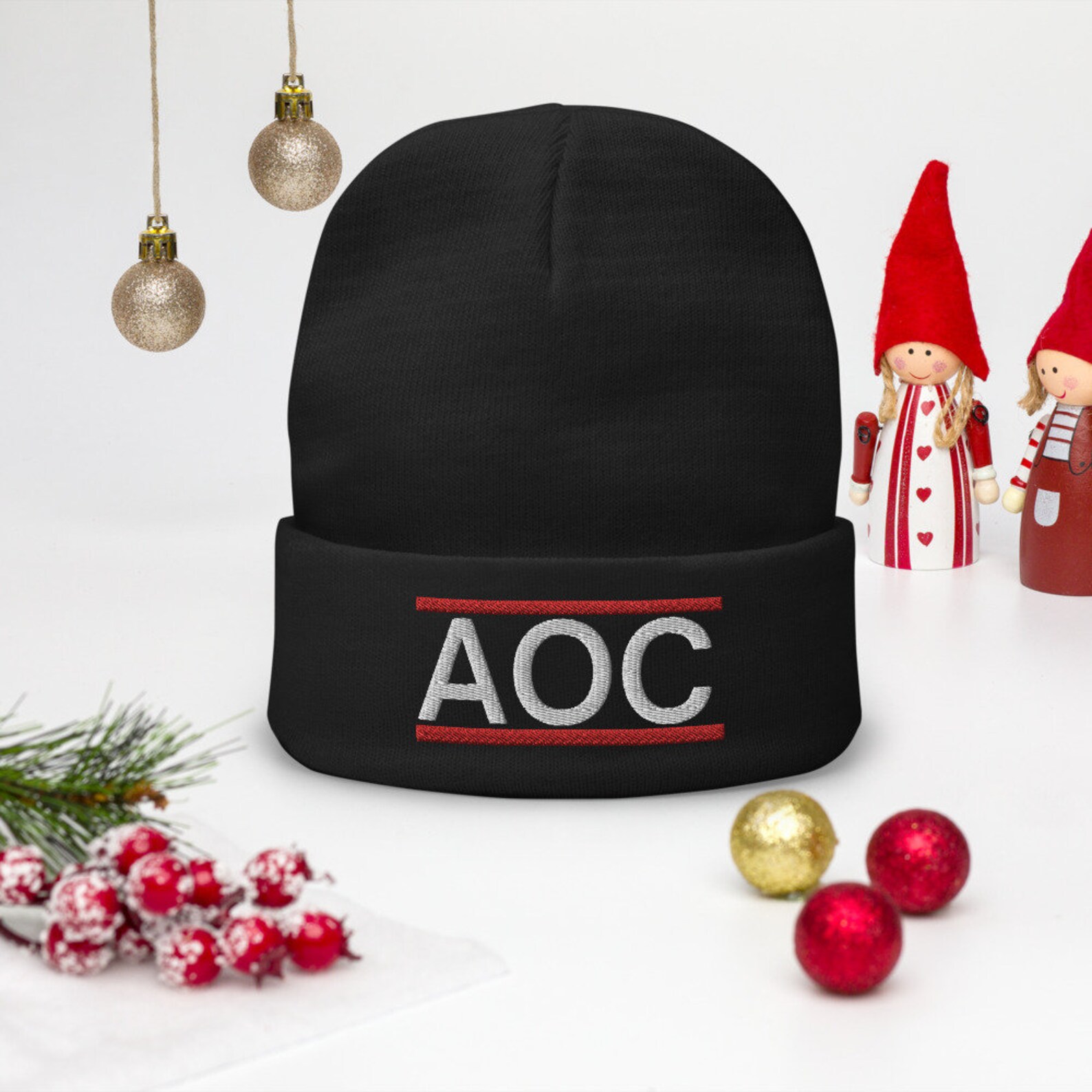 AOC Hat AOC Embroidered Beanie Alexandria Ocasio-cortez - Etsy