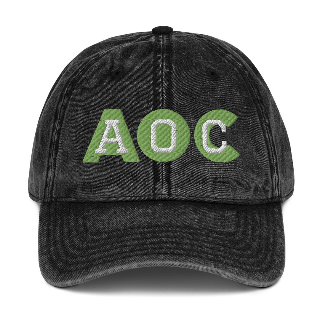 AOC Hat, AOC Green New Deal, Embroidered Vintage Hat, Alexandria Ocasio ...