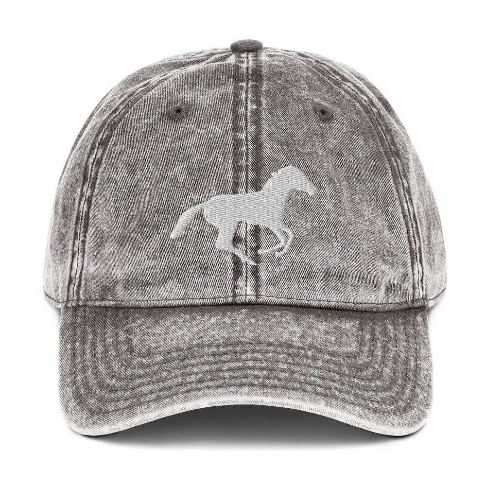 Horse Embroidered Vintage Twill Cap Horse Hat Horse Gifts | Etsy