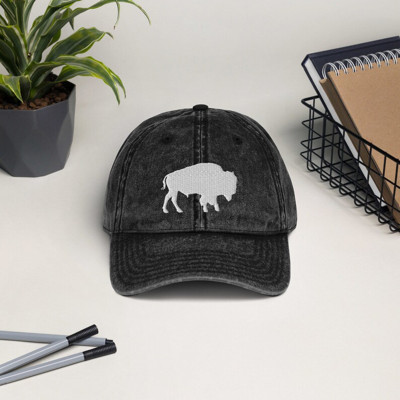 Bison Hat Bison Embroidered Vintage Twill Cap Bison Gifts | Etsy