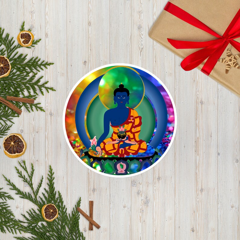 Medicine Buddha Sticker Medicine Buddha Thanka Bubble-free - Etsy