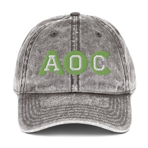 AOC Hat, AOC Green New Deal, Embroidered Vintage Hat, Alexandria Ocasio ...