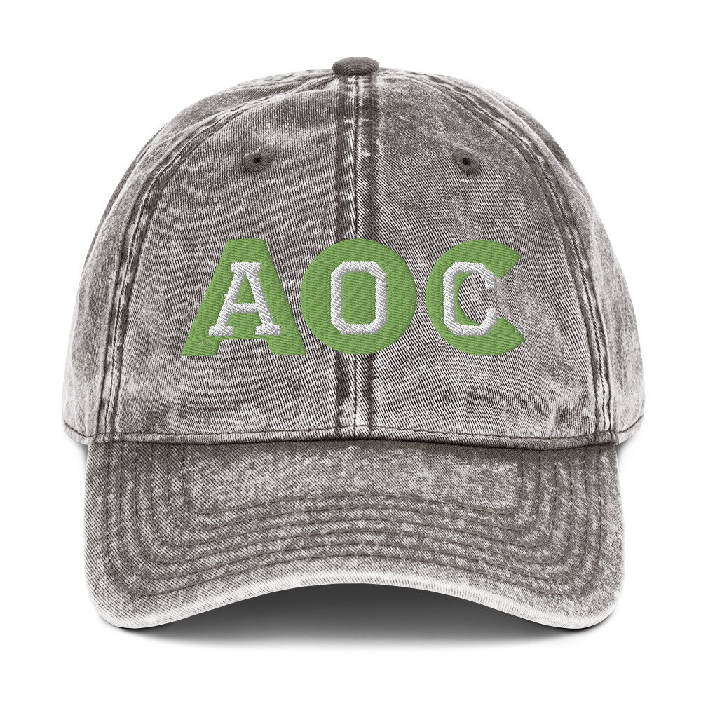 AOC Hat AOC Green New Deal Embroidered Vintage Hat | Etsy