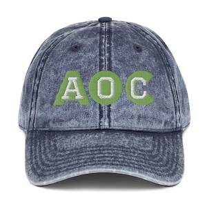 AOC Hat, AOC Green New Deal, Embroidered Vintage Hat, Alexandria Ocasio ...