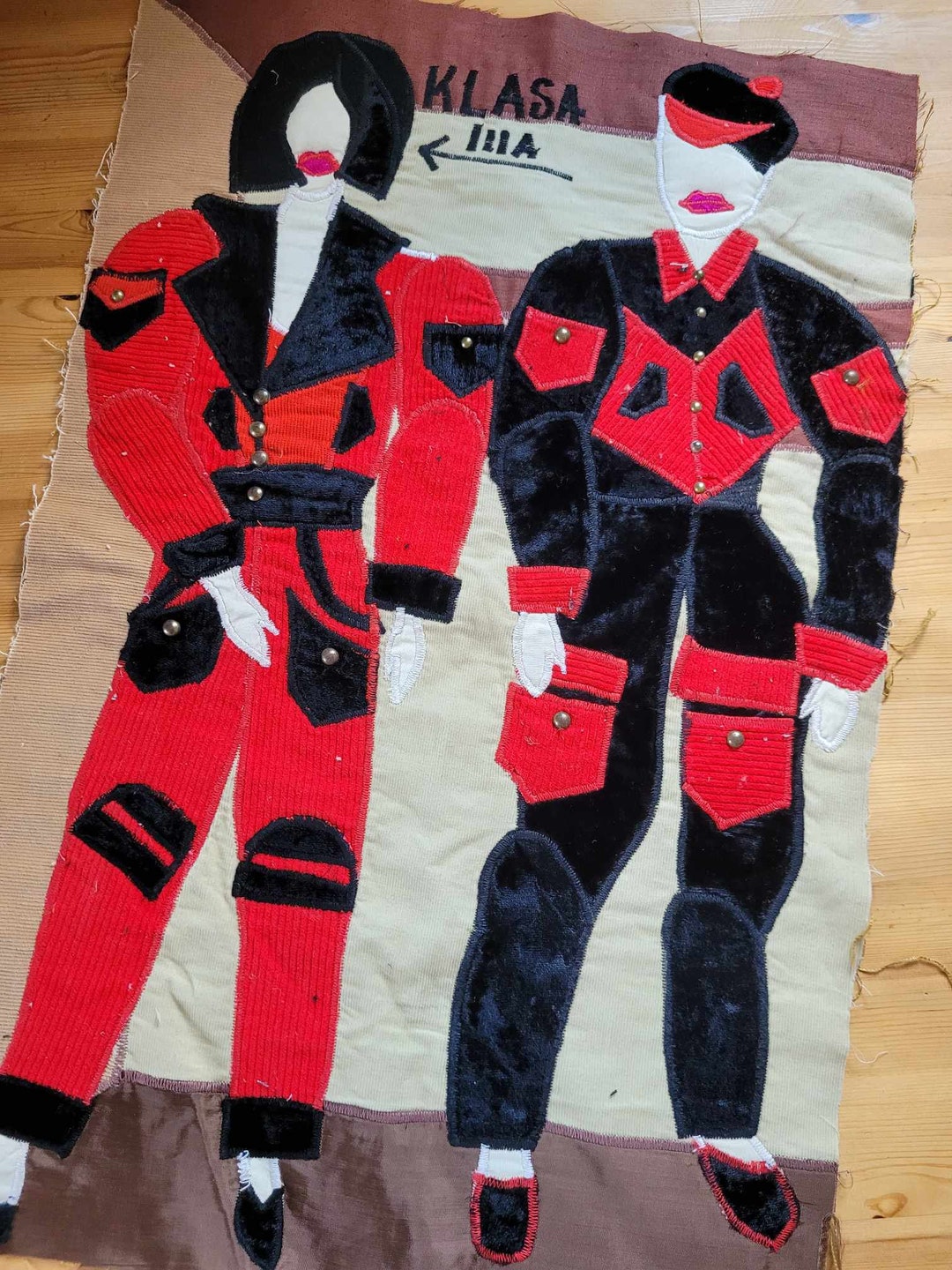 EMBROIDERED PEOPLE PANEL, Pure Cotton , Hand Cut and Aplique , Fabric ...