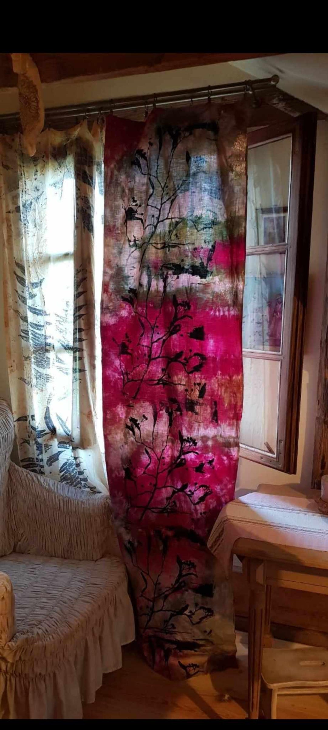 SPRING BRANCHES . Pure Cotton , Hand Printed , Fabric Piece for ...