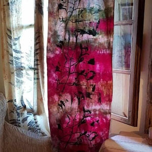 SPRING BRANCHES . Pure Cotton , Hand Printed , Fabric Piece for ...