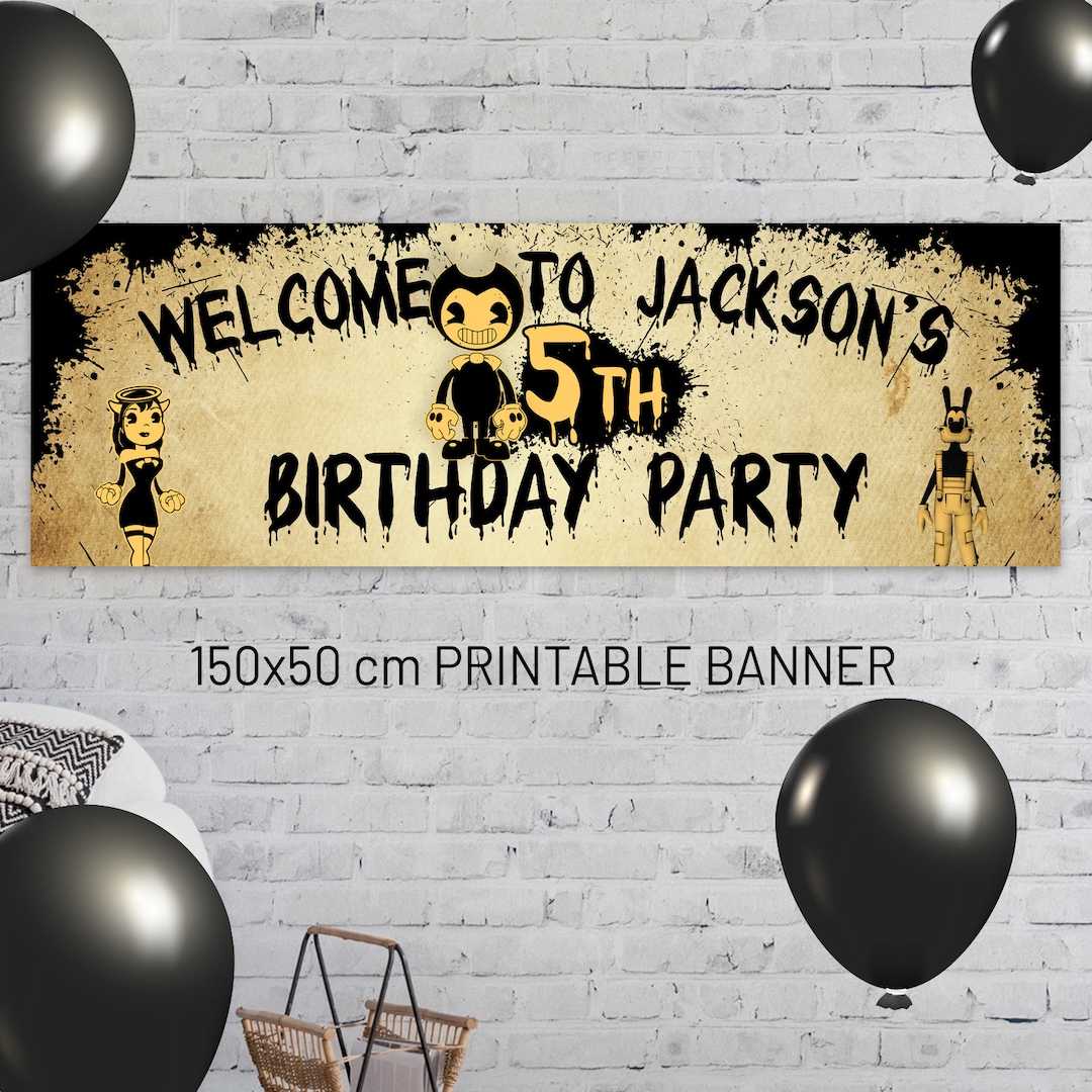 Bendy Ink Machine Themed Birthday Banner 60” X 20” (150x50cm) - Etsy