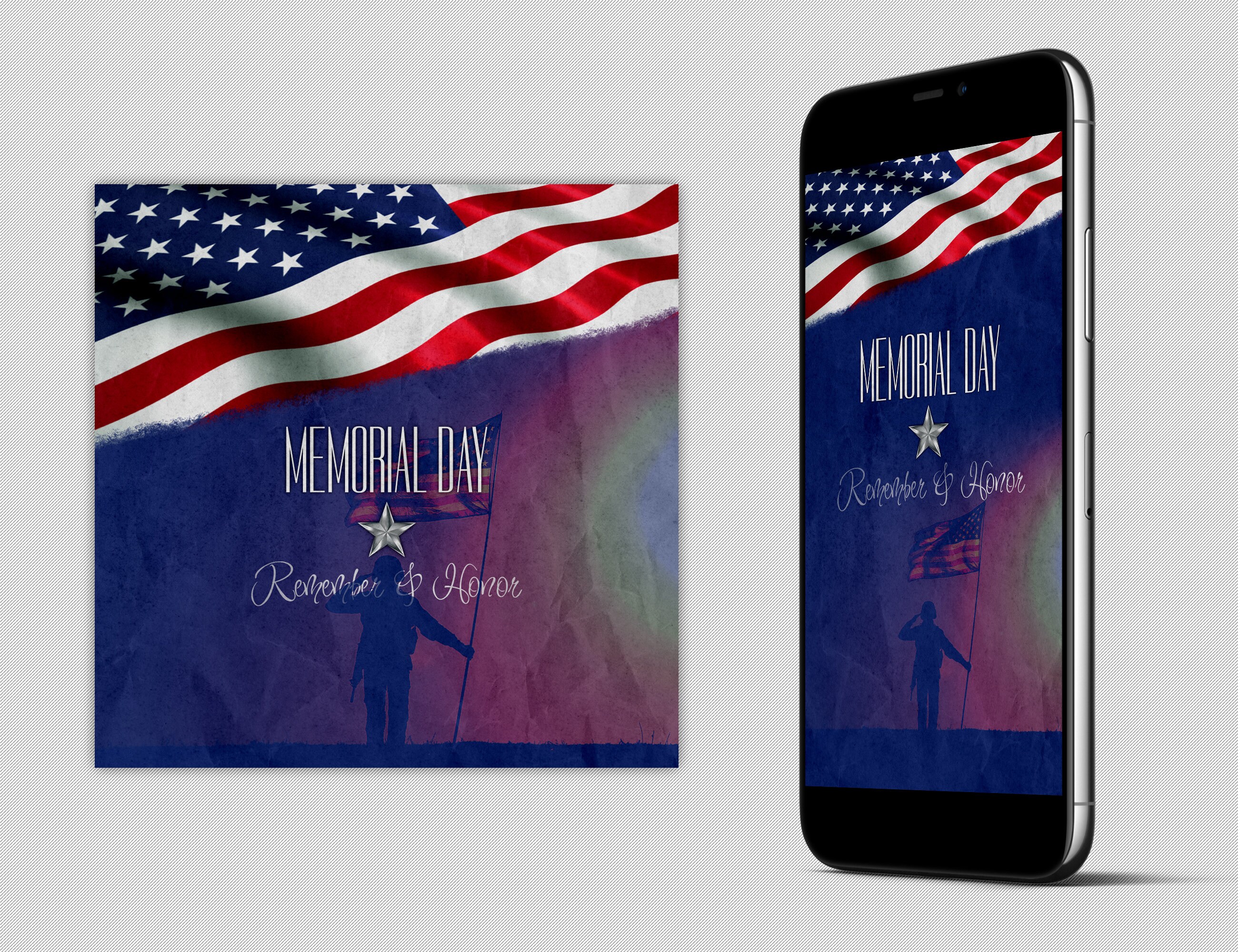 Memorial Day Social Media Post Set US Memorial Day Instagram Story ...