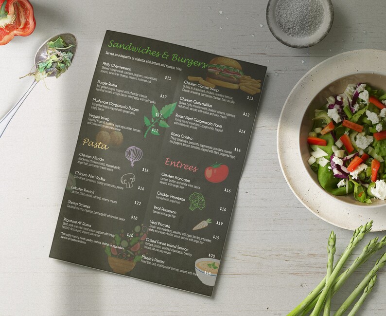 Custom Editable Restaurant Menu Design, Cafe Menu Design, Editable ...