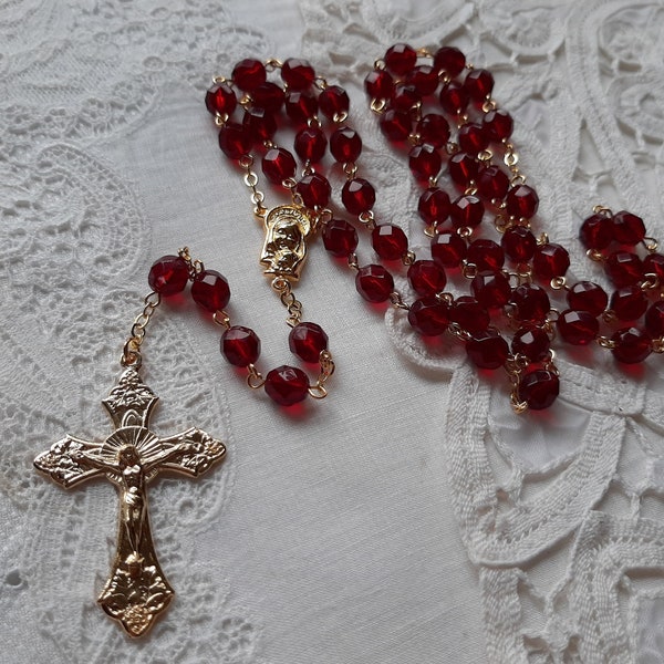 Garnet Rosary Beads - Etsy