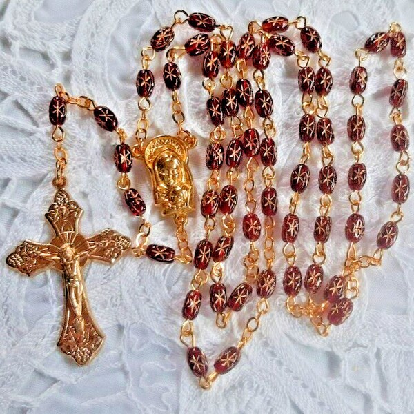 Garnet Rosary Beads - Etsy