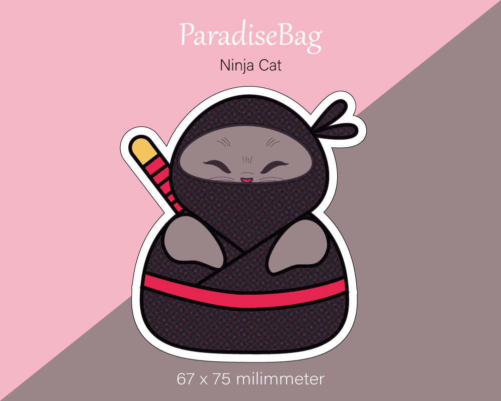 Cat Ninja Sticker - Etsy