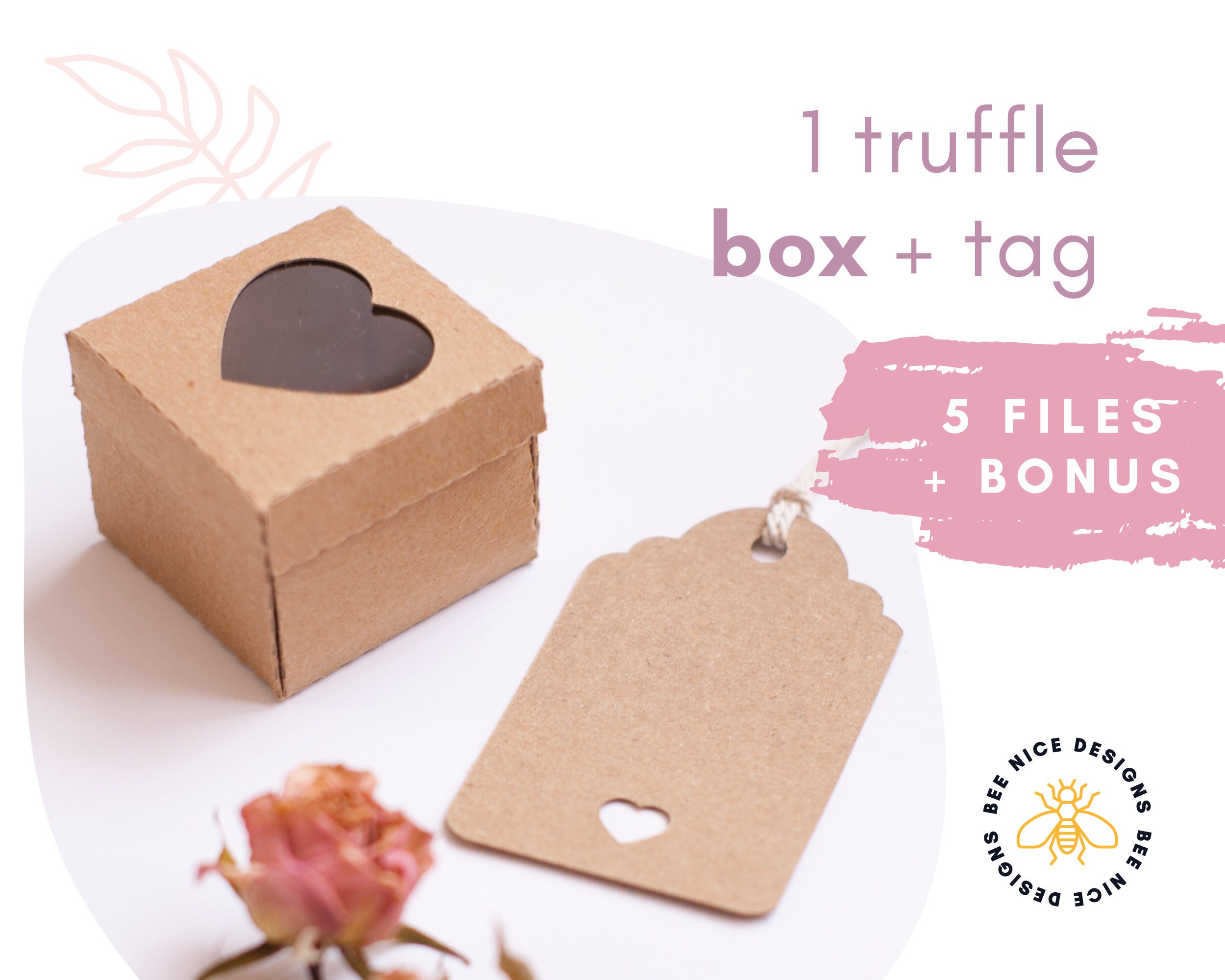 Little square box simple tag template 5 Files | Etsy