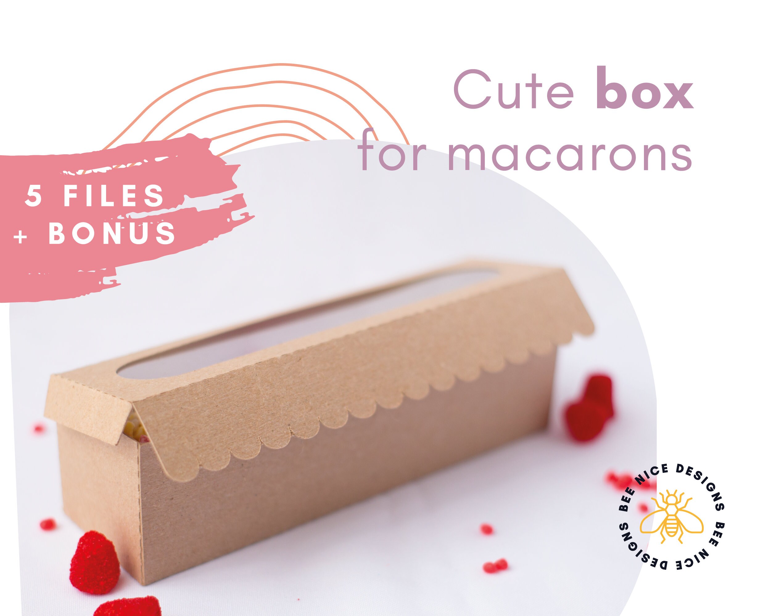Long box for macarons template 5 Files | Etsy