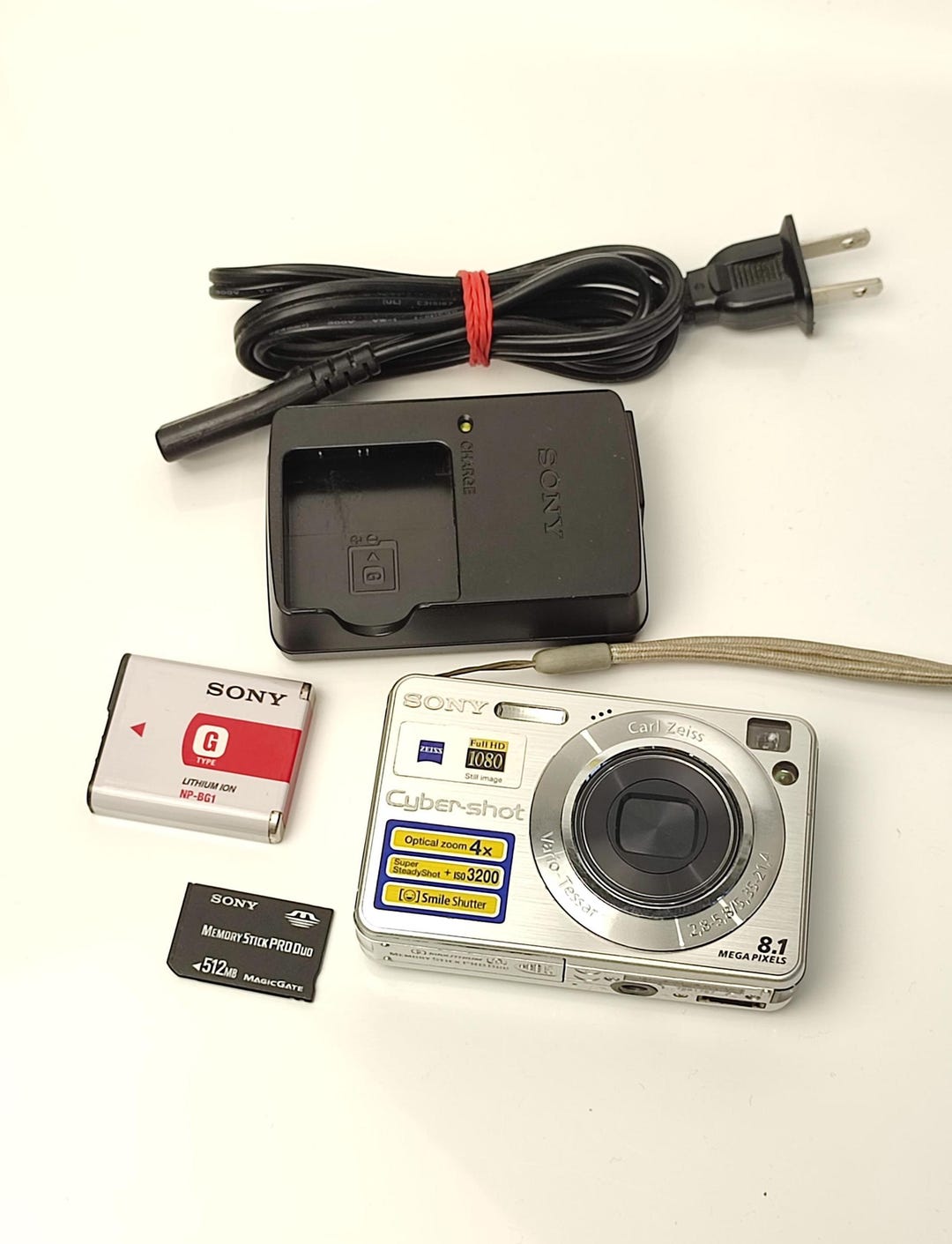 Sony Cyber-shot DSC-W130 8.1MP Compact Camera Silver Carl Zeiss 4x Zoom ...