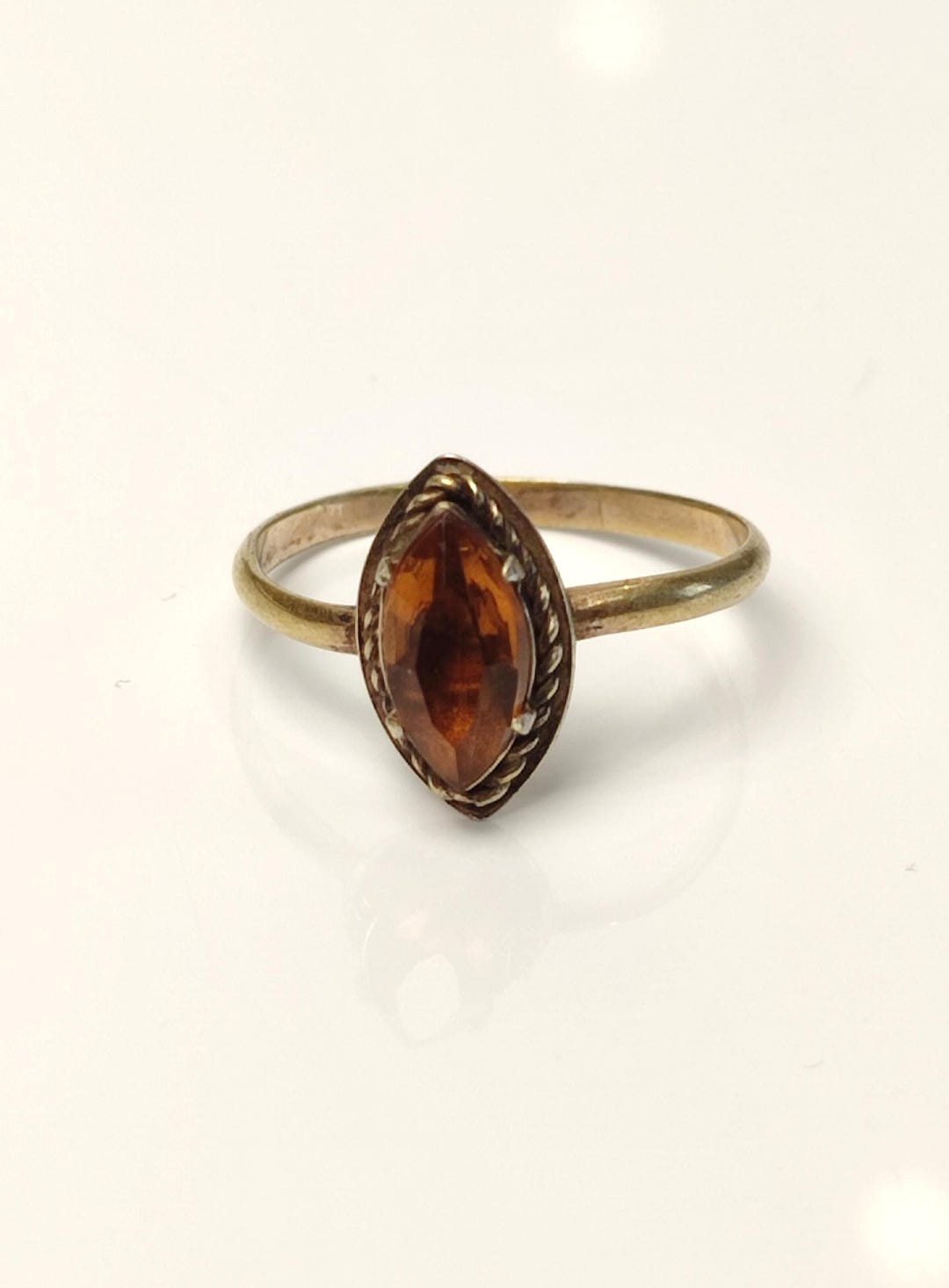 Vintage Soviet 875 Silver Ring Gold Plated With Synthetic Red Stone ...