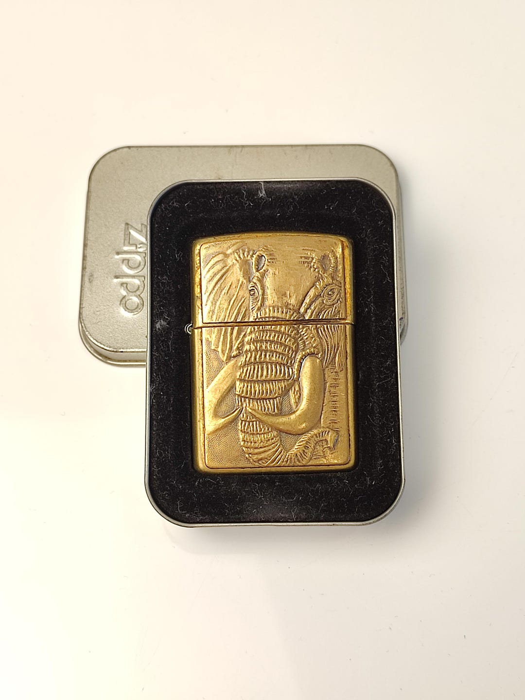 Zippo Brass Elephant Limited Lighter Brass Barrett Smythe Elephant 1997 ...