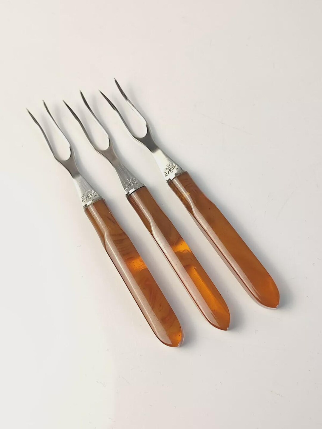 Vintage German Dessert Forks Set of 3 – Small Forks Bakelite Handles ...
