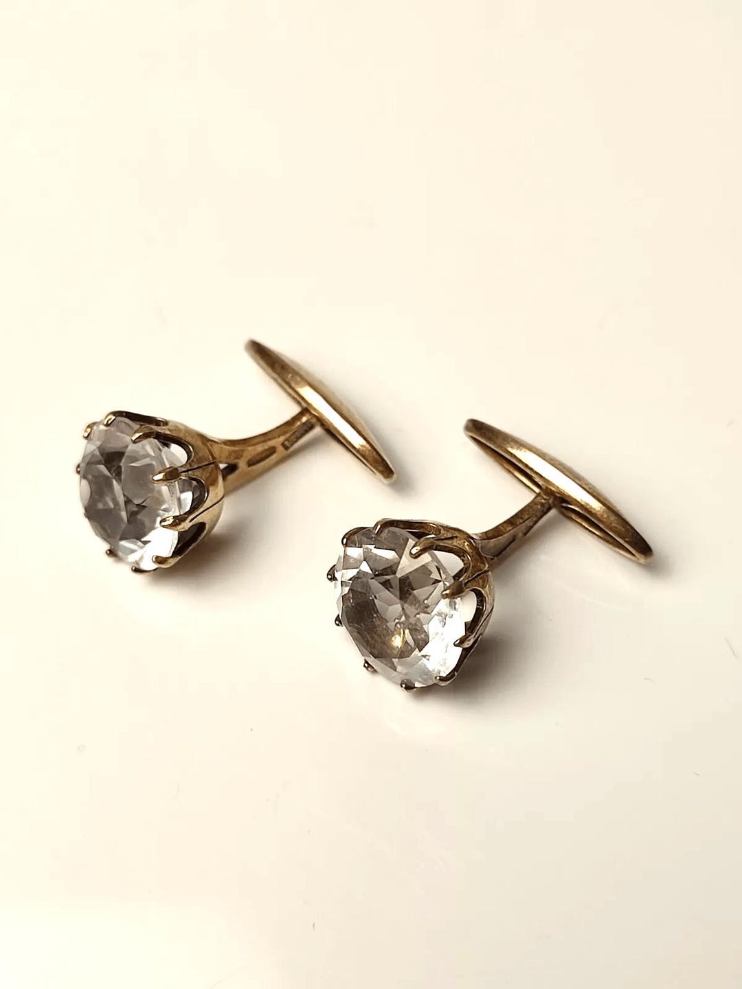 Silver Cufflinks Rock Crystal Antique USSR Rhinestone Soviet Cufflinks ...