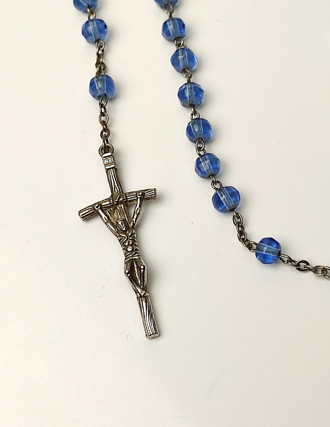 Vintage Christian Rosary Prayer Beads Crucifix Vintage Glass Beads ...
