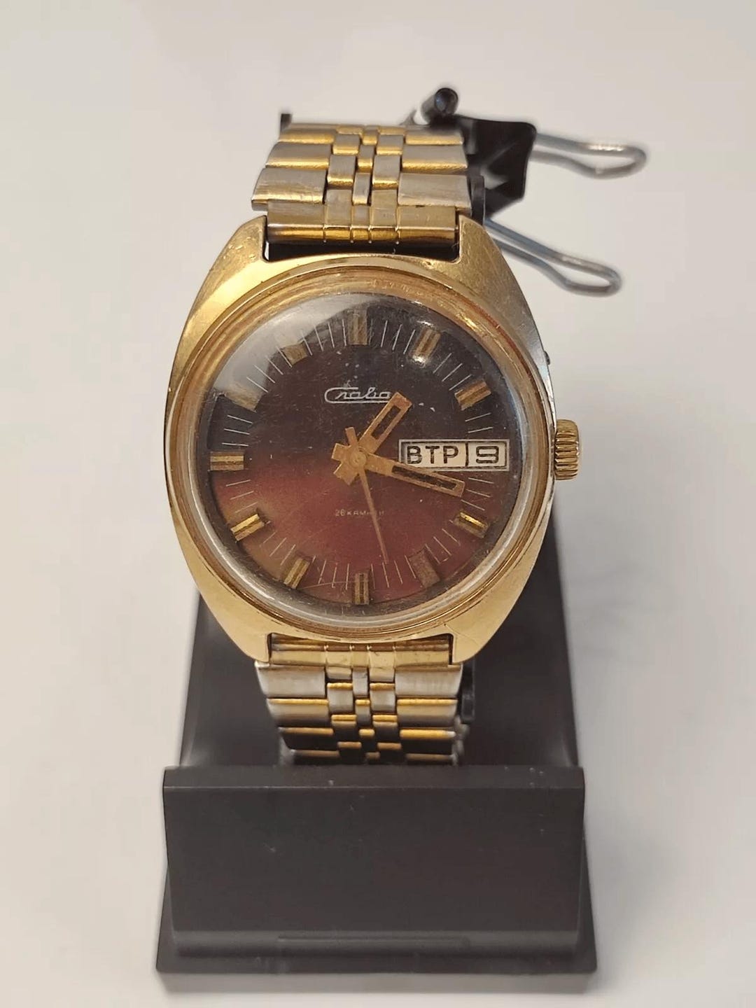 Vintage Men's Watch Slava Mechanical 26 Jewels Soviet USSR Wristwatch ...