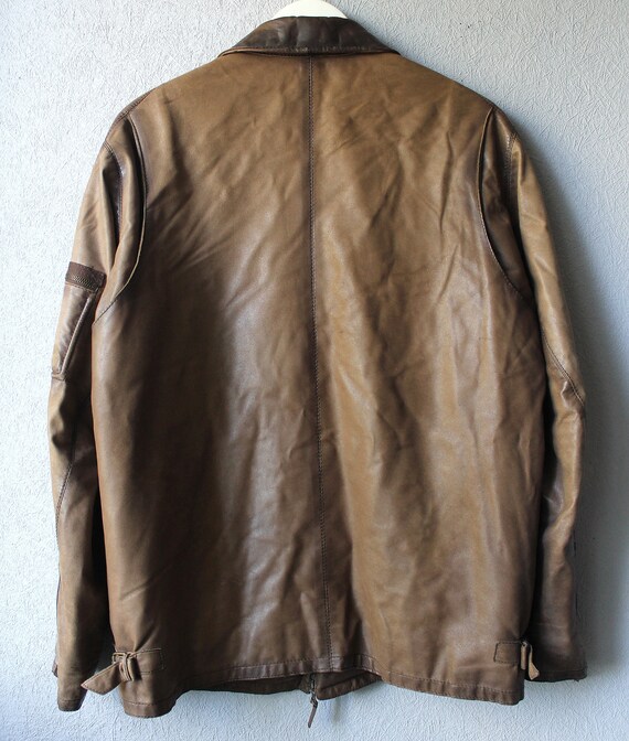 PATRICK HELLMANN Vintage Men Brown Leather Jacket - Gem