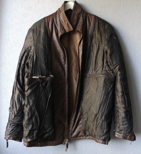 PATRICK HELLMANN Vintage Men Brown Leather Jacket - Gem