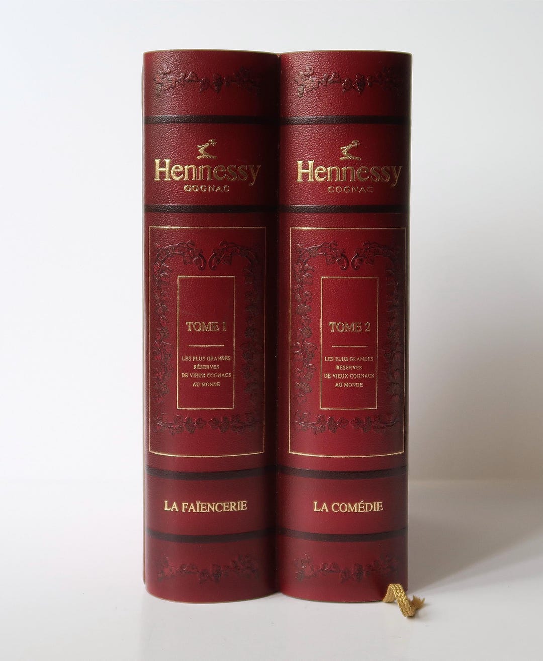 Rare Vintage Hennessy Cognac Library Tome 1-2 Red Book Empty Box Case ...