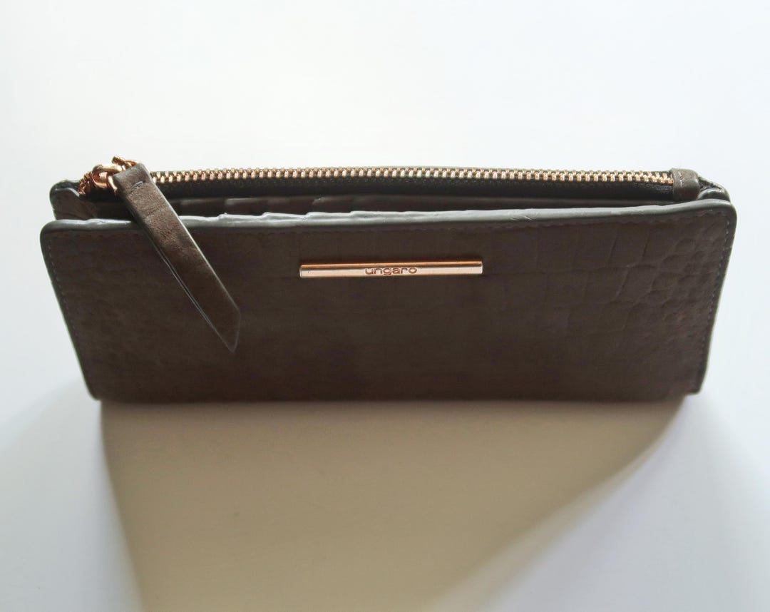 UNGARO Suede Crocodile Skin Pattern Women Bifold Wallet - Etsy
