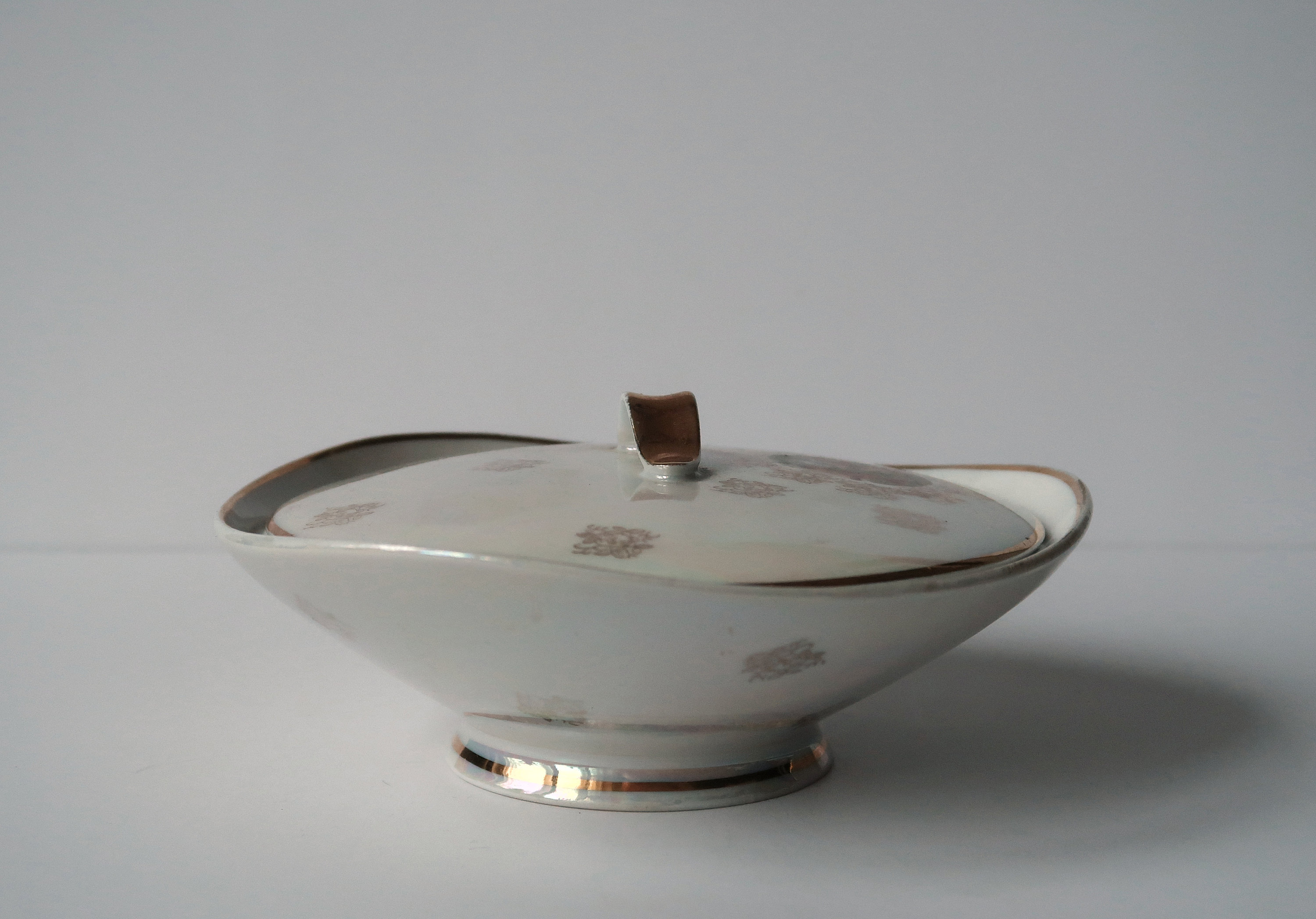 Vintage German Porcelain Gilding Candy Bowl Trinket Box Retro Fine Bone ...
