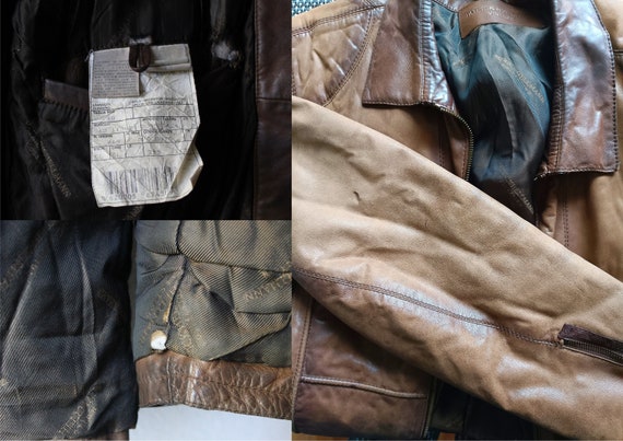 PATRICK HELLMANN Vintage Men Brown Leather Jacket - Gem