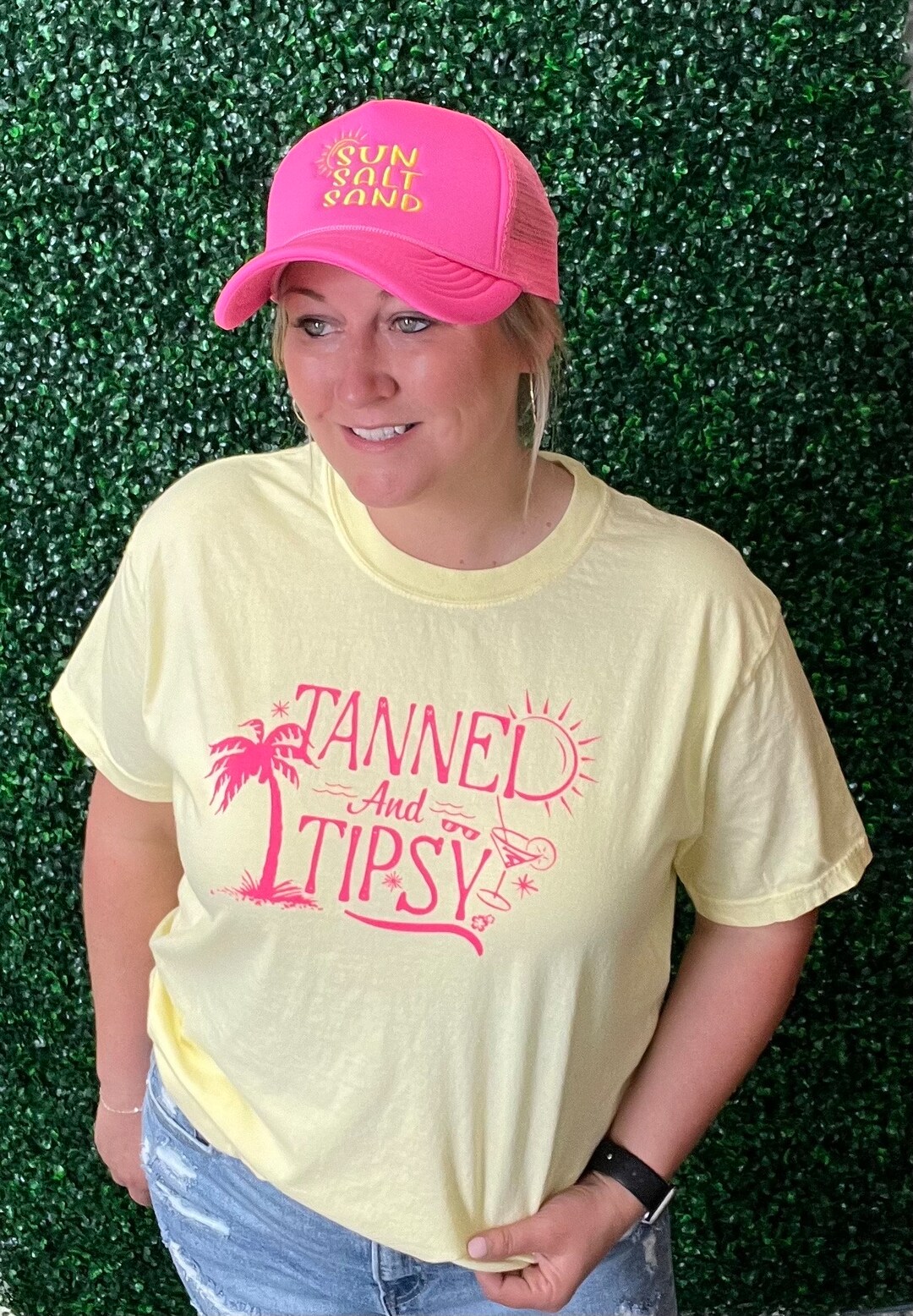Tanned and Tipsy Graphic Tee - Etsy