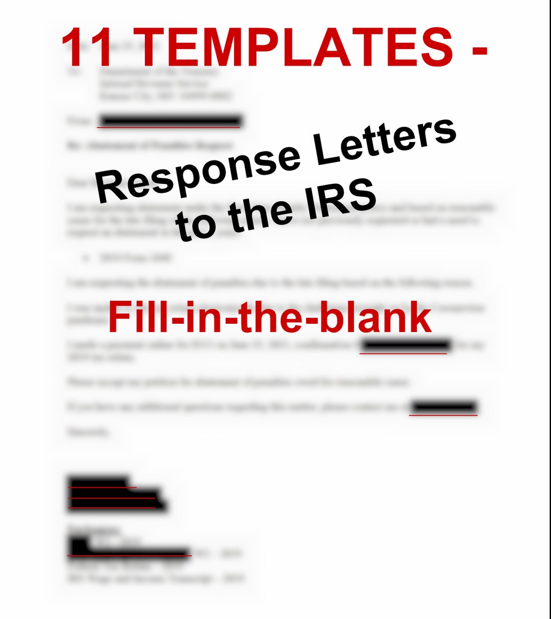 11 Templates Response Letters to the IRS - Etsy