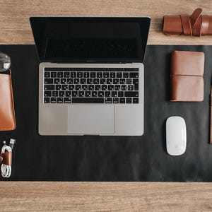 Leather Desk Mat, Table Mat for Laptop, Personalized Coworker Gift ...