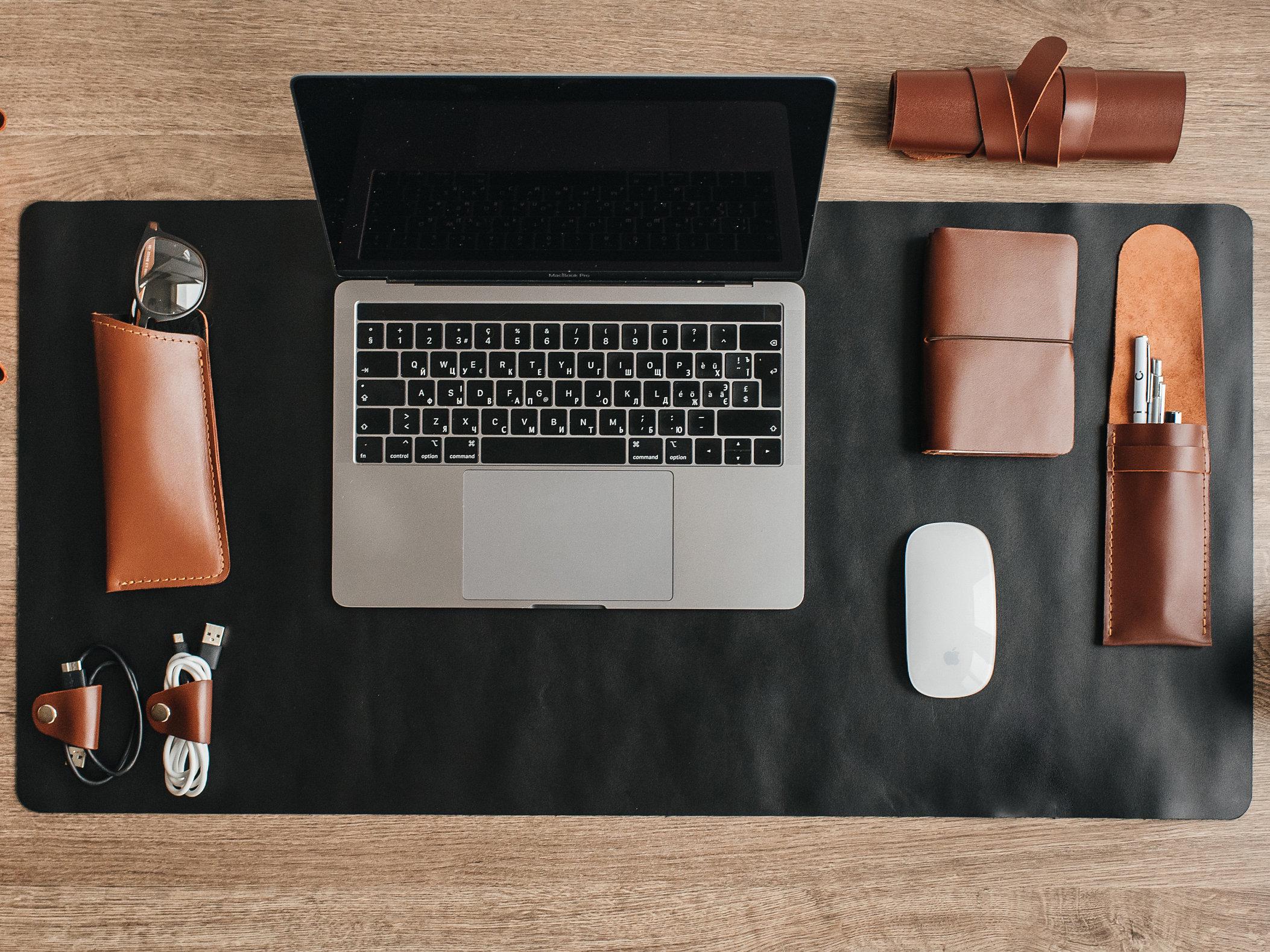 Personalized Leather Desk Mat, Large Table Pad - Etsy