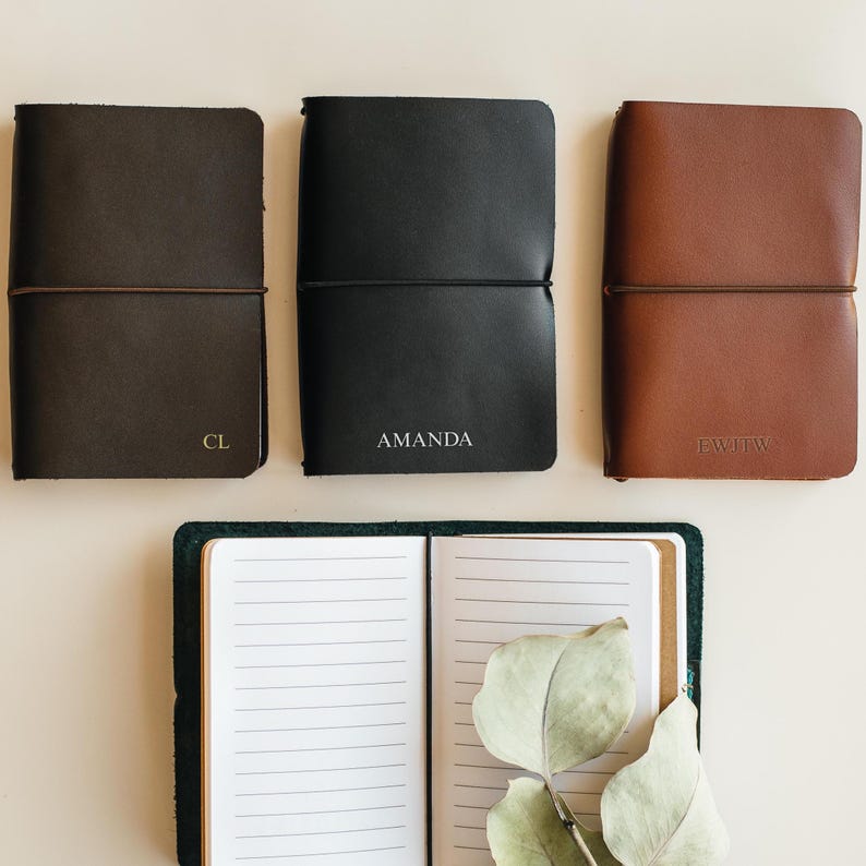 Refillable Journal Cover Leather, Travelers Notebook Cover A6 A5, Her ...