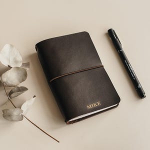 Custom Journal Cover for Men, Leather Pocket Notebook Cover, A5 A6 ...